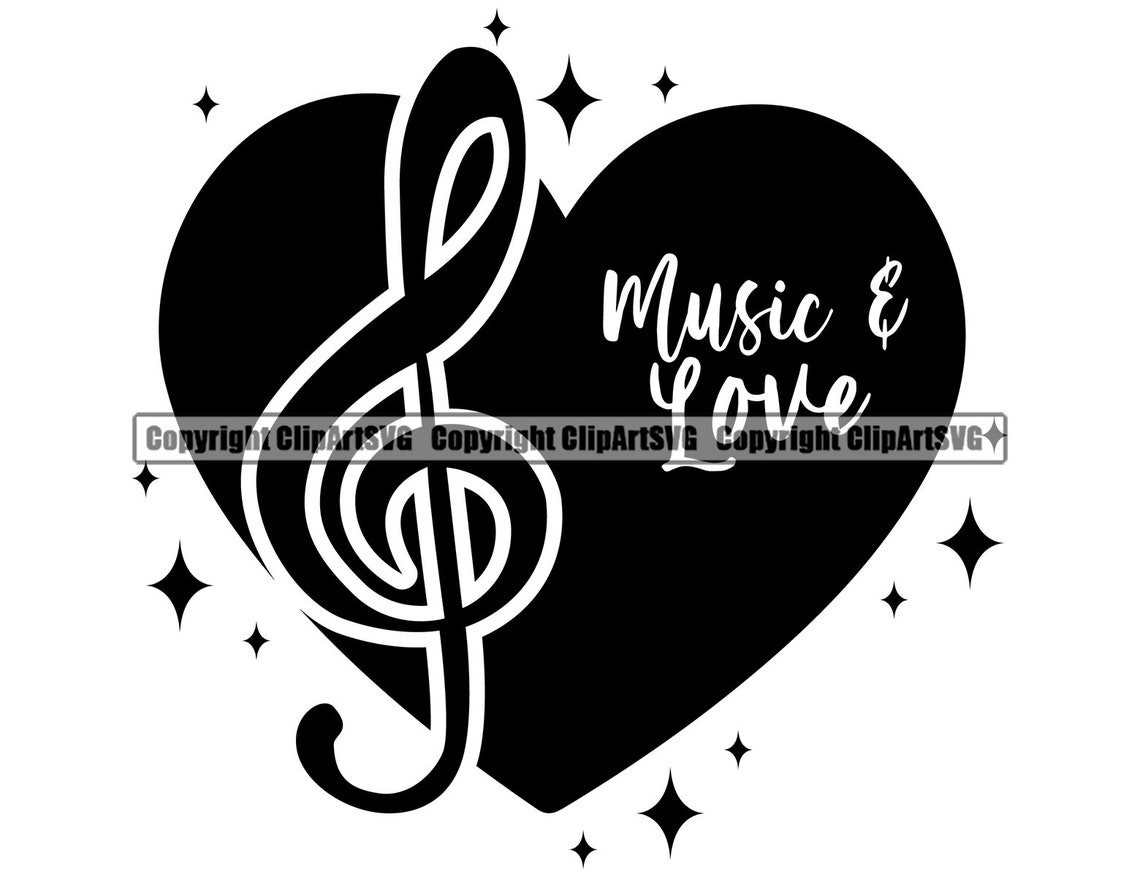 Music Note Heart & Love Frame Border Symbol Treble Clef Sheet - Etsy