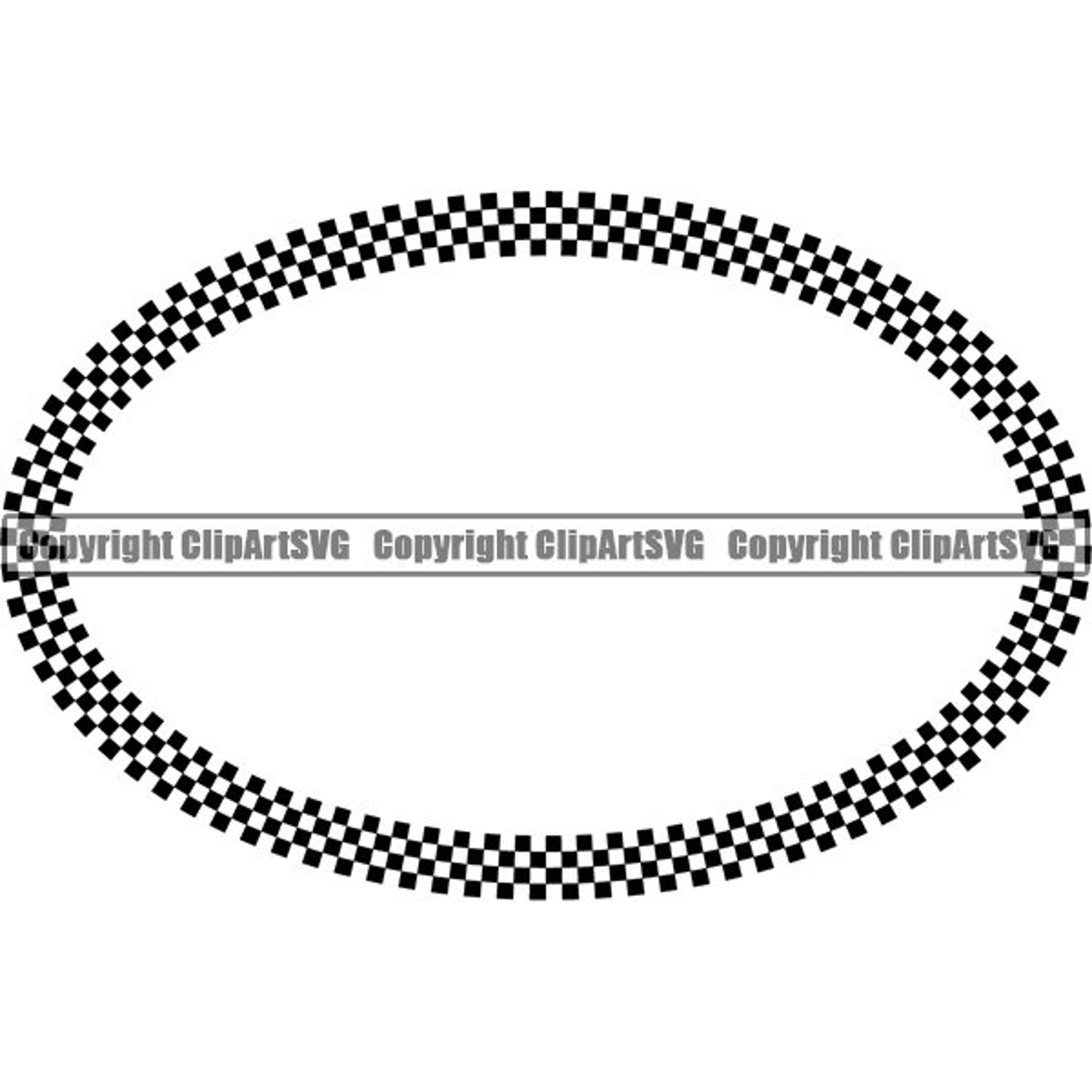 Checkered Flag Oval Frame Checker Race Racing Racer - Etsy