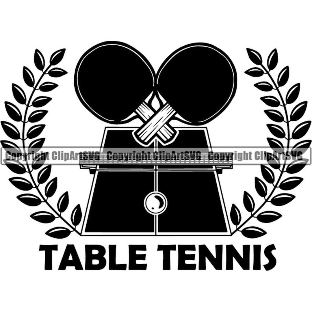 Table Tennis Logo Ping Pong Paddle Table Net Ball Olympic Sports Game ...