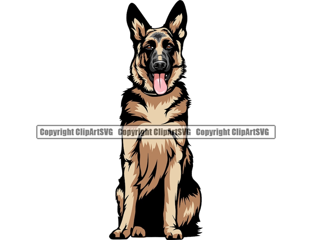 German Shepherd Dog Sit Sitting Breed Smiling Happy Paw Puppy Pup Pet ...