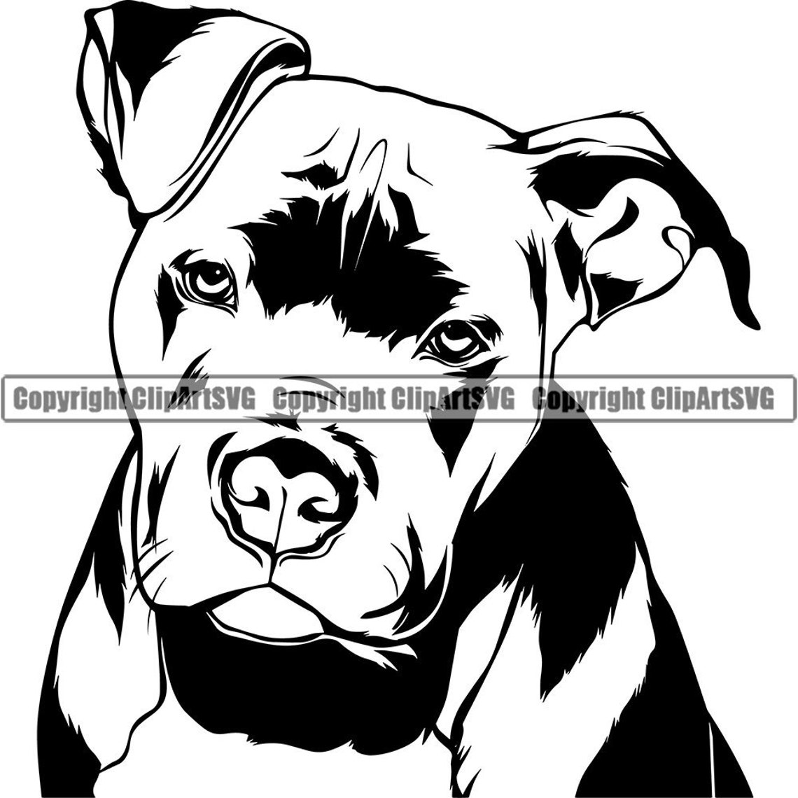 American Pit Bull Dog Happy Breed Smiling Terrier Head Paw Puppy Pet ...