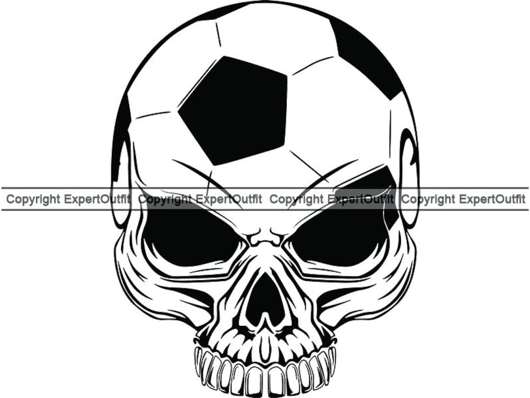 Soccer Ball Skull Bone Cranium Noggin Head Logo Badge Crest Sphere ...