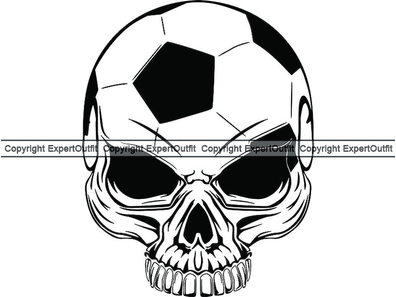 Soccer Ball Skull Bone Cranium Noggin Head Logo Badge Crest Sphere ...