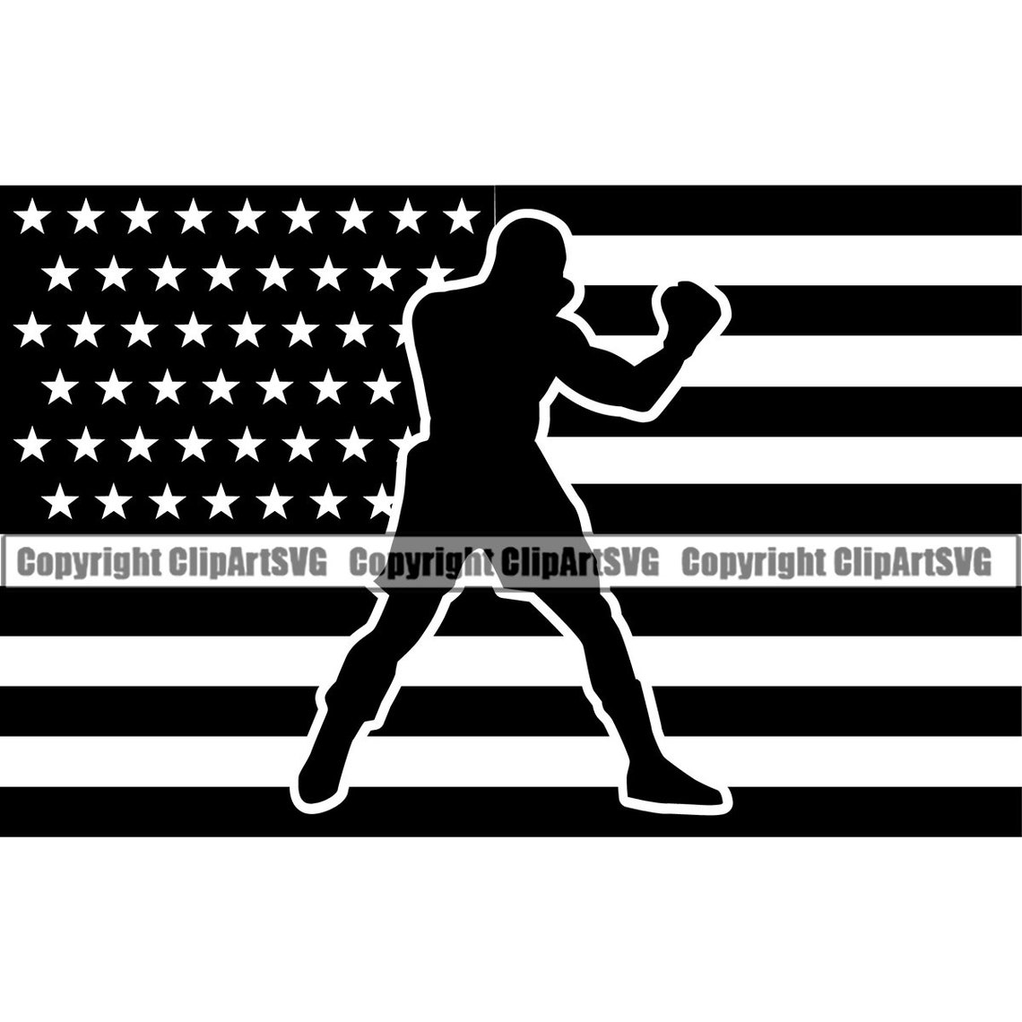 Boxing USA Flag Boxer Gloves Fight Fighting Fighter MMA Mixed Martial ...