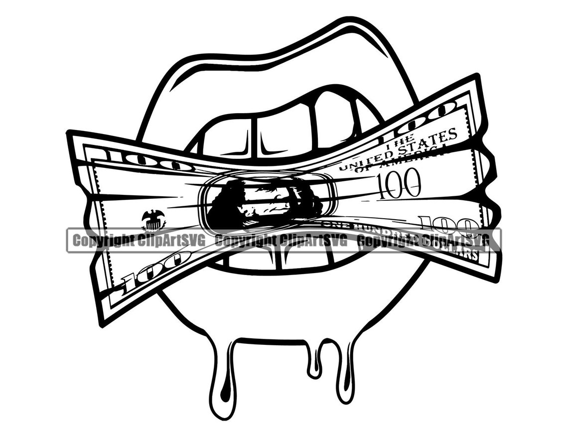 Sexy Lips Bite Money Cash 100 Dollar Bill Teeth Mouth Mask | Etsy