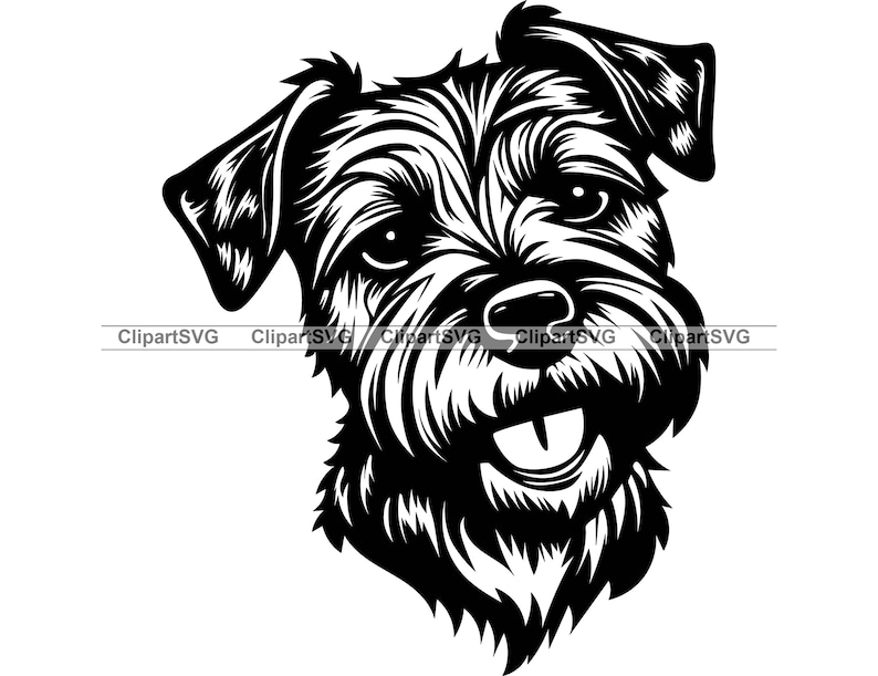 Border Terrier Smiling Dog Head Puppy Face Border Norfolk - Etsy