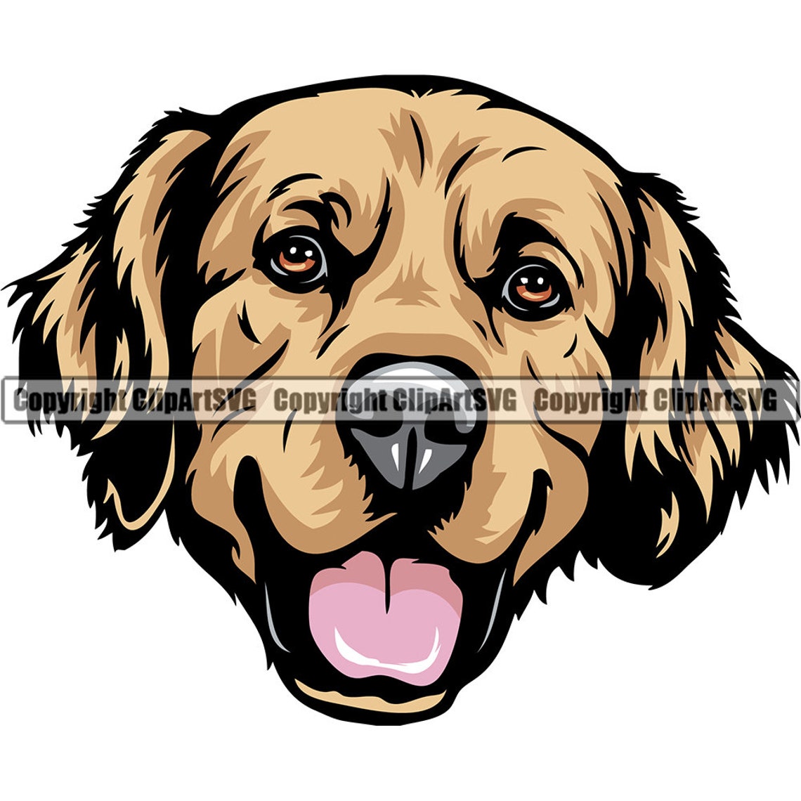 Golden Retriever Dog Breed Happy Face Puppy Animal Pet - Etsy