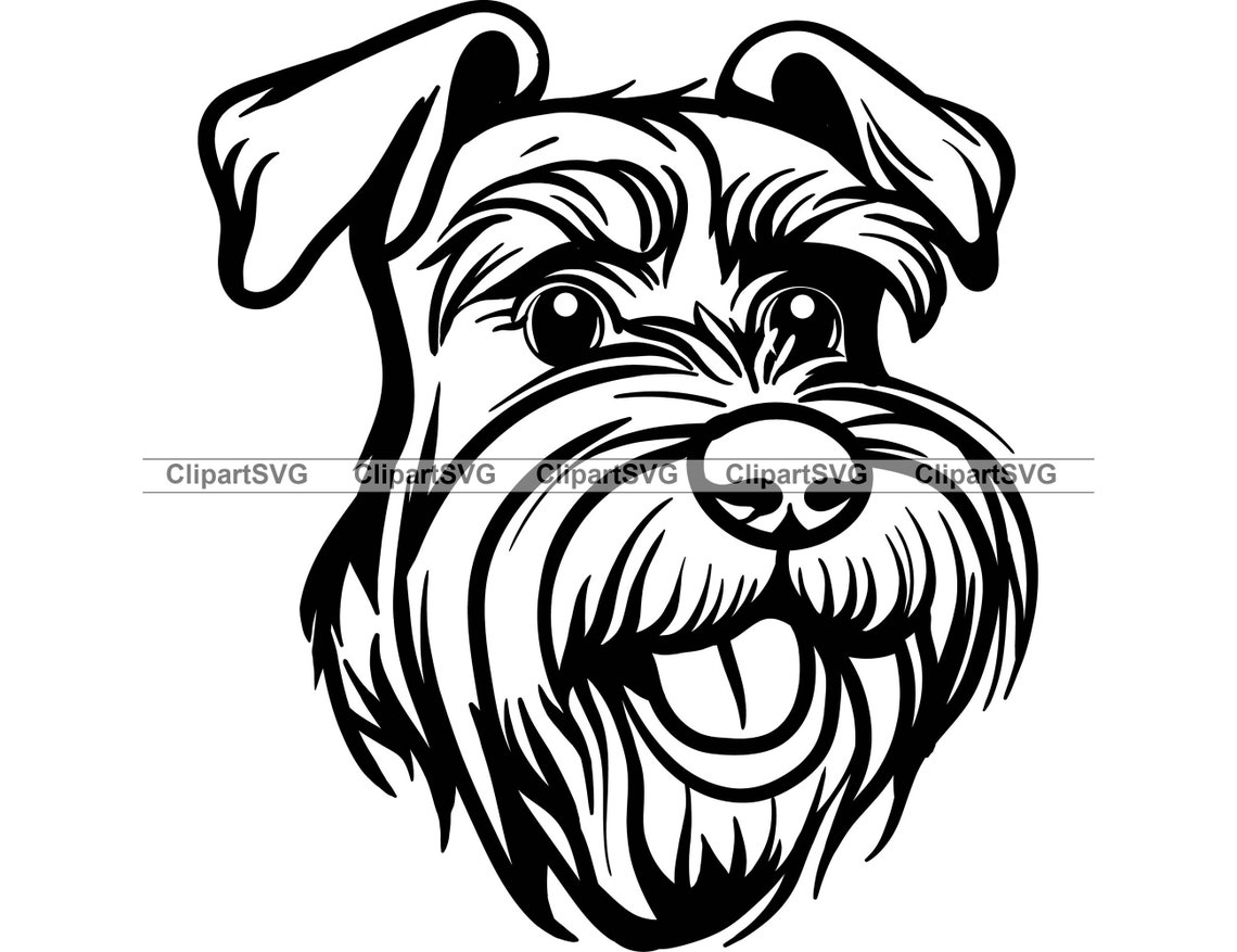 Schnauzer Smiling Dog Cute Puppy Face Canine Pet Scottish - Etsy