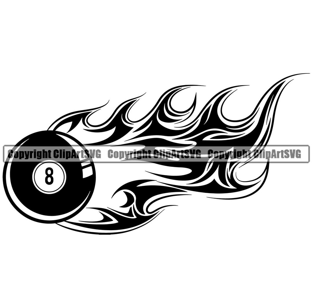 Billiards Eightball #22 Fire Flame Motion Action Eight 8 Nine 9 Ball ...