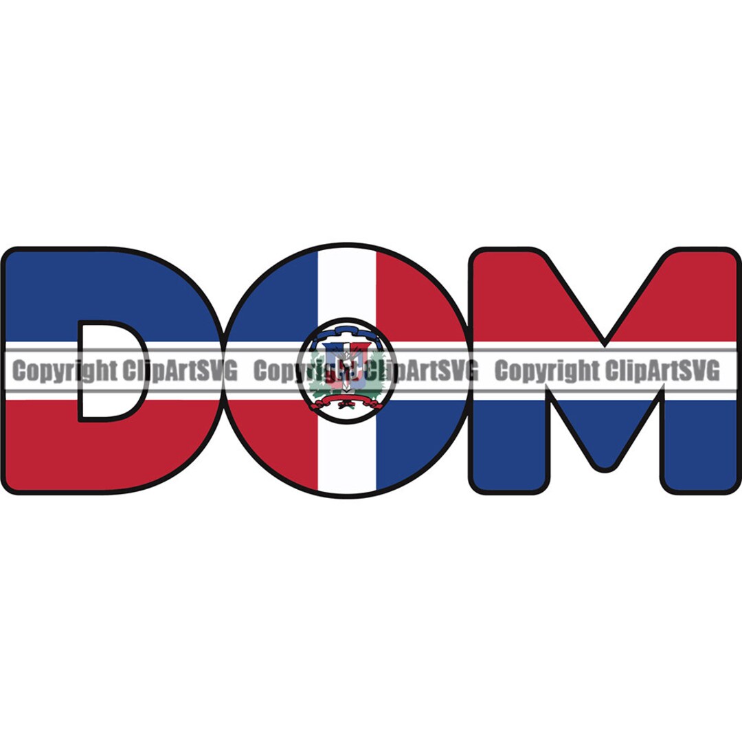 Dominican Republic DOM Name Text Word Flag Country World Nation Map ...