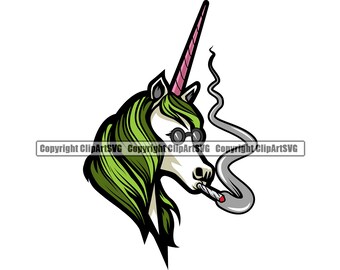 Weed Unicorn Clipart - Etsy