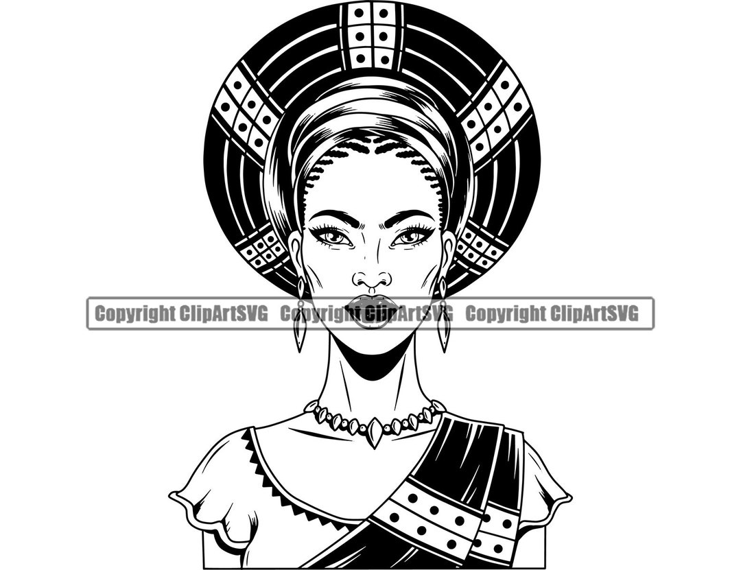 Black African Nubian Queen Woman Girl Lady Face Female Hat Cap Hair ...