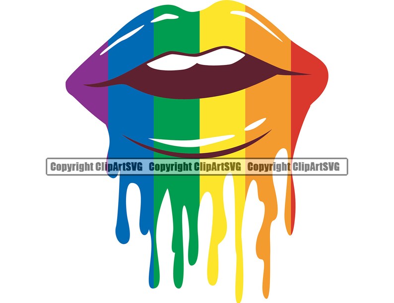 Gay Rainbow Lips Drip Dripping Melt Flag Lgbt Pride Rights Etsy