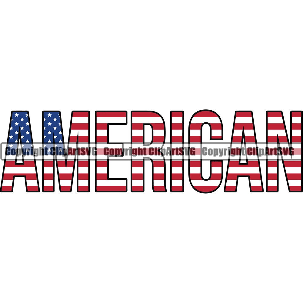 USA United States America American Name Word Text Flag Country - Etsy