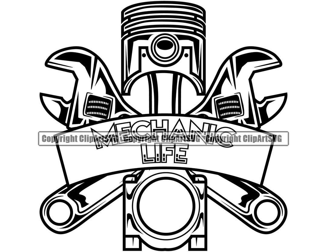 Mechanic Life Engine Spark Plug Motorcycle Car Repair Shop Biker Riding ...