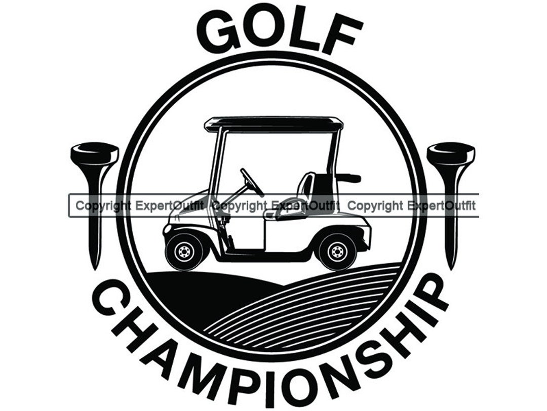 Golf Logo Tournament Club Iron Wood Golfer Golfing Sport Course Cart ...
