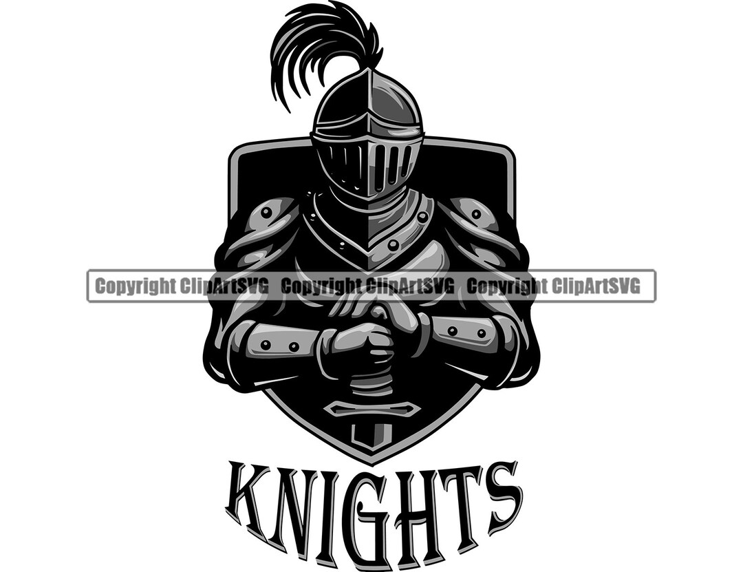 Knight School Mascot Sword Military Soldier War Metal Armour War Sports ...