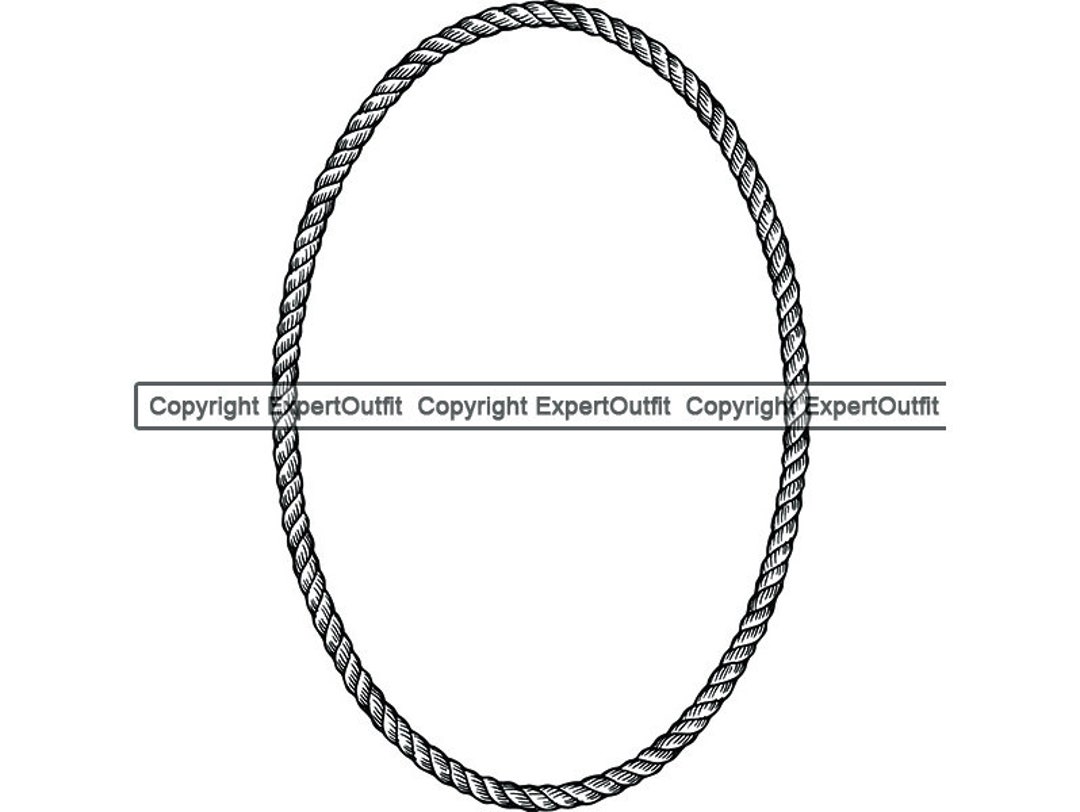 Rope Frame Oval Shield Cowboy Western Rodeo Country Badge Label Emblem ...