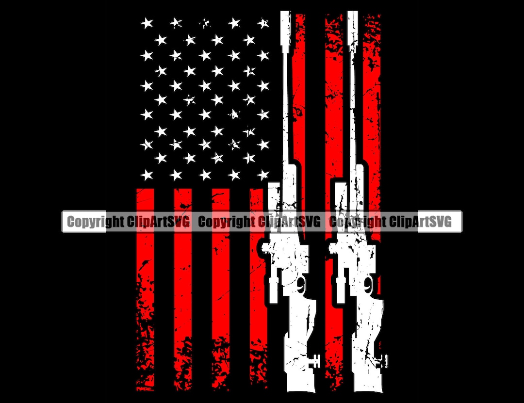 Gun Flag USA United States America Pistol Rifle Bullet Firearm American ...
