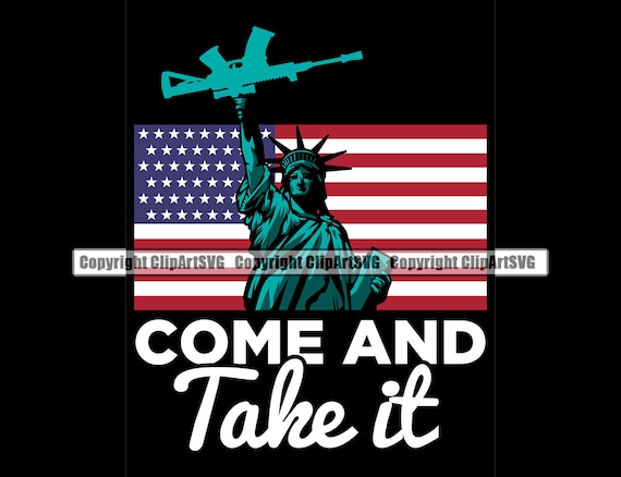 Statue of Liberty Machine Gun USA Flag Come & Take It American | Etsy