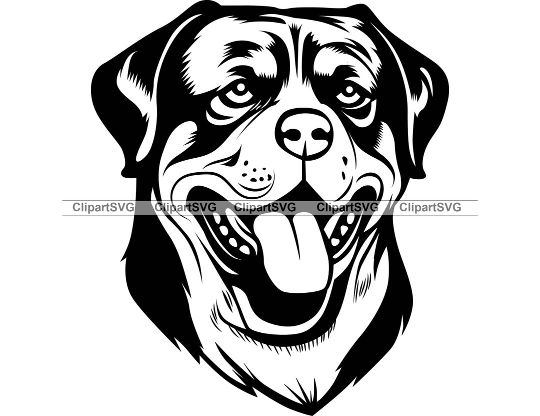 Rottweiler Smiling Dog Cute Rotty Puppy Face Canine Pet Love Breed ...