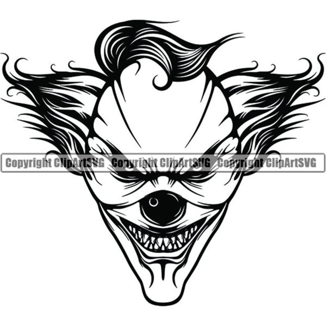 Evil Clown #2 Skull Death Evil Kill Killer Tattoo Circus Scary Face ...