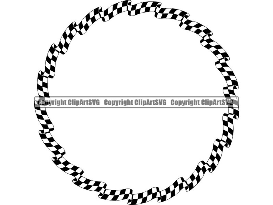 Checkered Flag Circle Frame Checker Race Racing Racer - Etsy