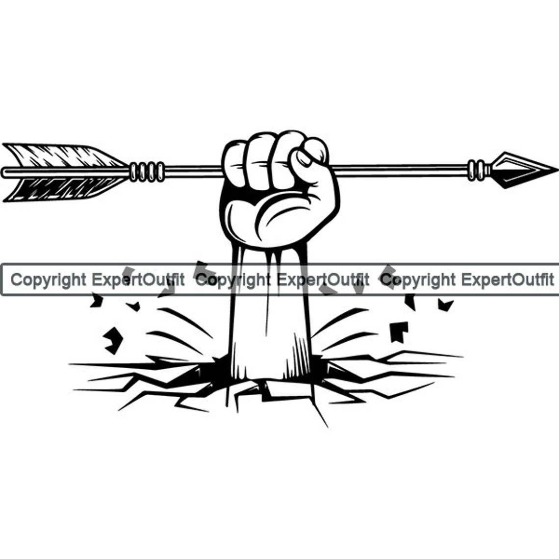 Ethnic Indian Hand Holding Arrow Breaking Floor Wall Weapon - Etsy