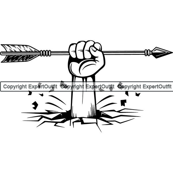 Ethnic Indian Hand Holding Arrow Breaking Floor Wall Weapon Native ...