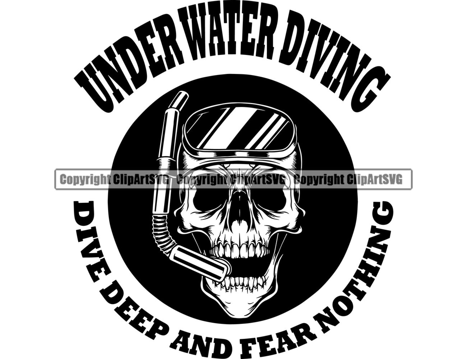 Scuba Diving Dive Diver Skull Googles Snorkel Mask Fish Sport Swim ...
