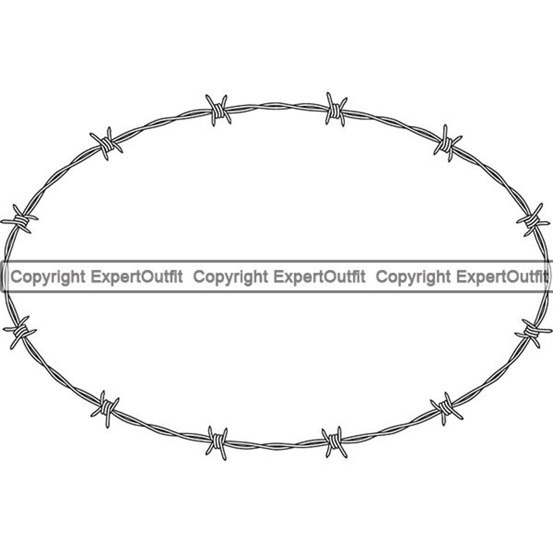 Barbed Wire Oval Round Frame Razor Fence Fencing Barb Bob - Etsy