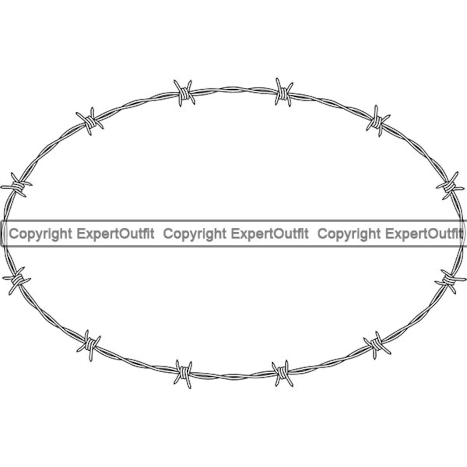 Barbed Wire Oval Round Frame Razor Fence Fencing Barb Bob - Etsy