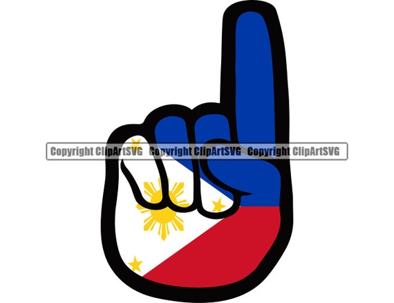Philippines Filipino Number One Finger Flag Country World | Etsy