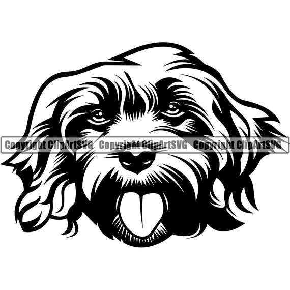 Cockapoo Dog Breed Head Happy Face Paw Puppy Pup Pet Cute Art - Etsy