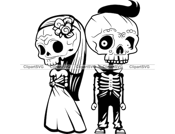 Skeleton Couple Drawing