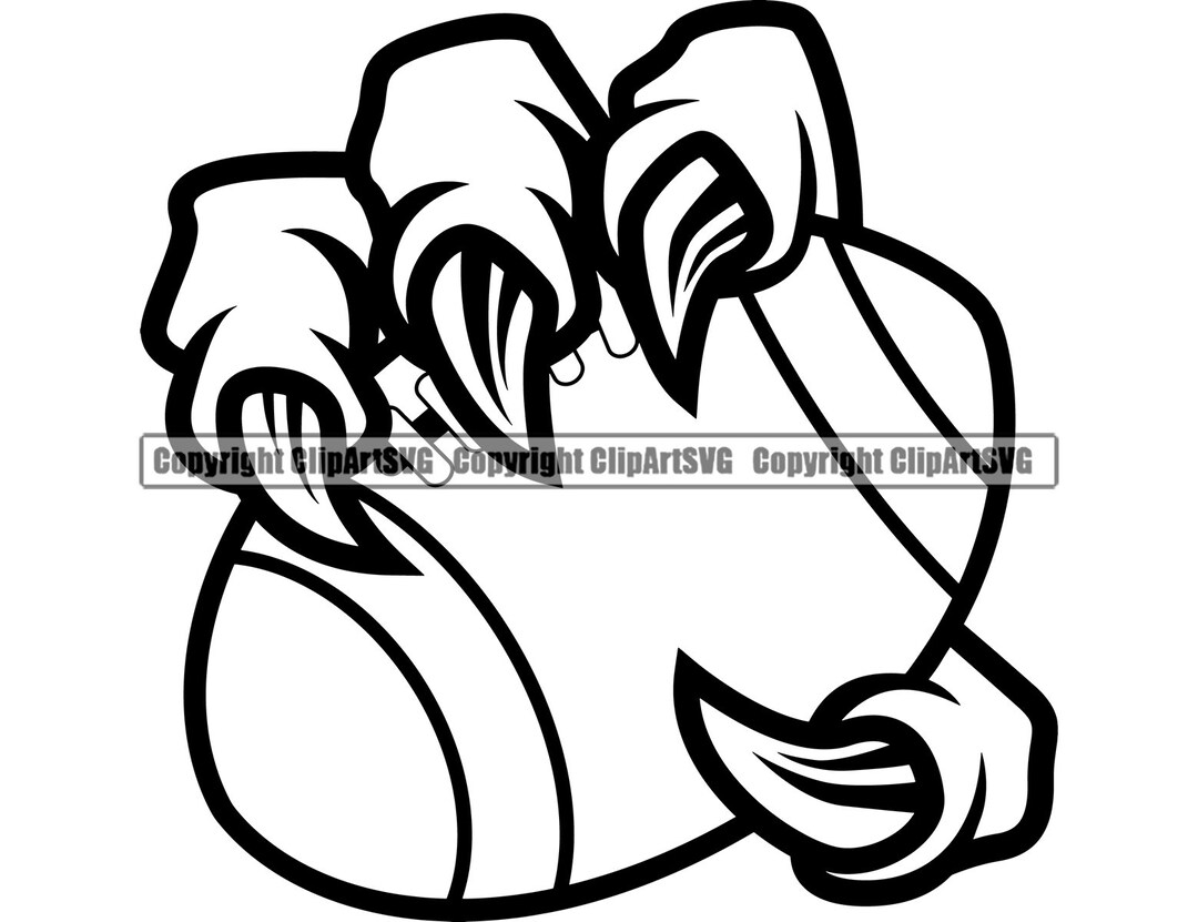 Sport Football Animal Claw Holding Ball Player Athlete Helmet Game ...