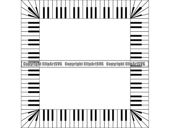 Piano Keys Rectangle Frame Border Music Note Symbol Treble | Etsy