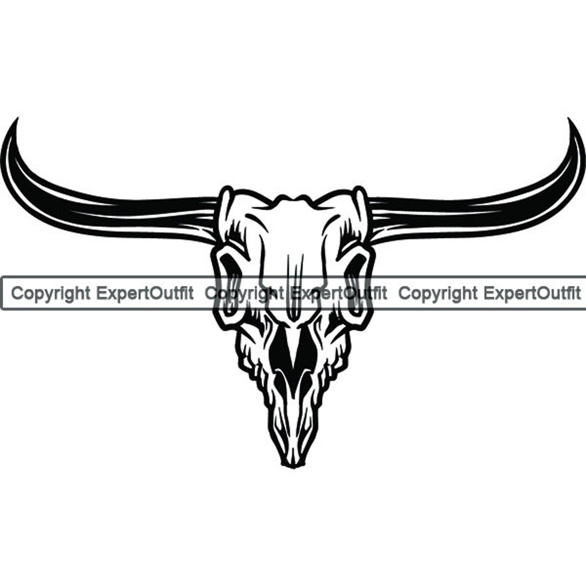 Bull Cow Skull Bone Head Skeleton Horn Cowboy Bovine Ranch Horse Cattle ...