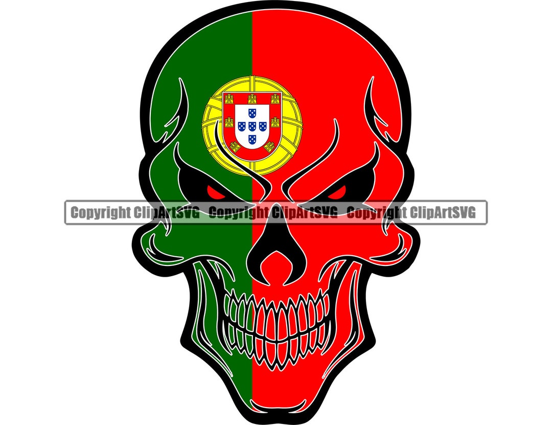 Portugal Skull Shaped Flag Portuguese Europe European Country World ...