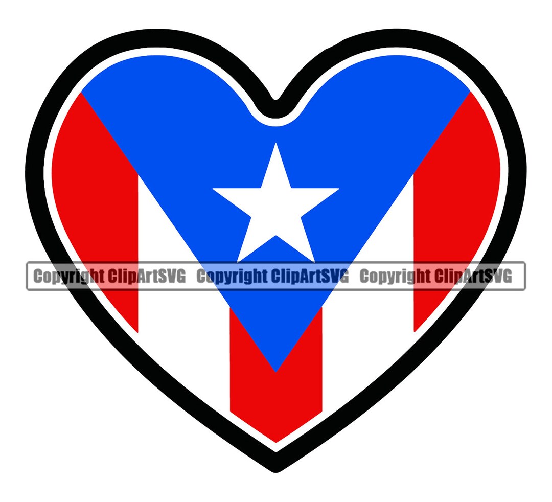Puerto Rico Rican Heart Love Flag Country World Nation Map Sign Symbol ...
