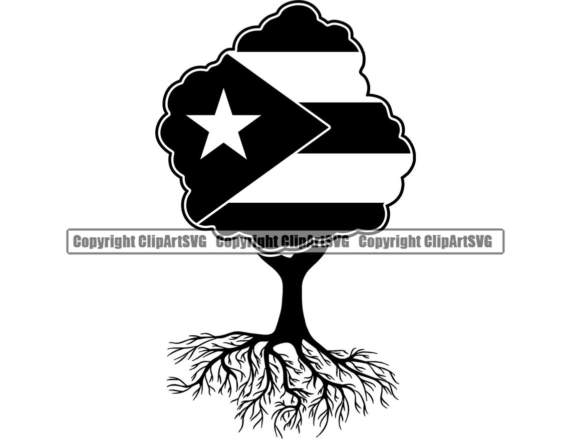 Puerto Rico Rican Tree Roots Family Home Flag Country World - Etsy
