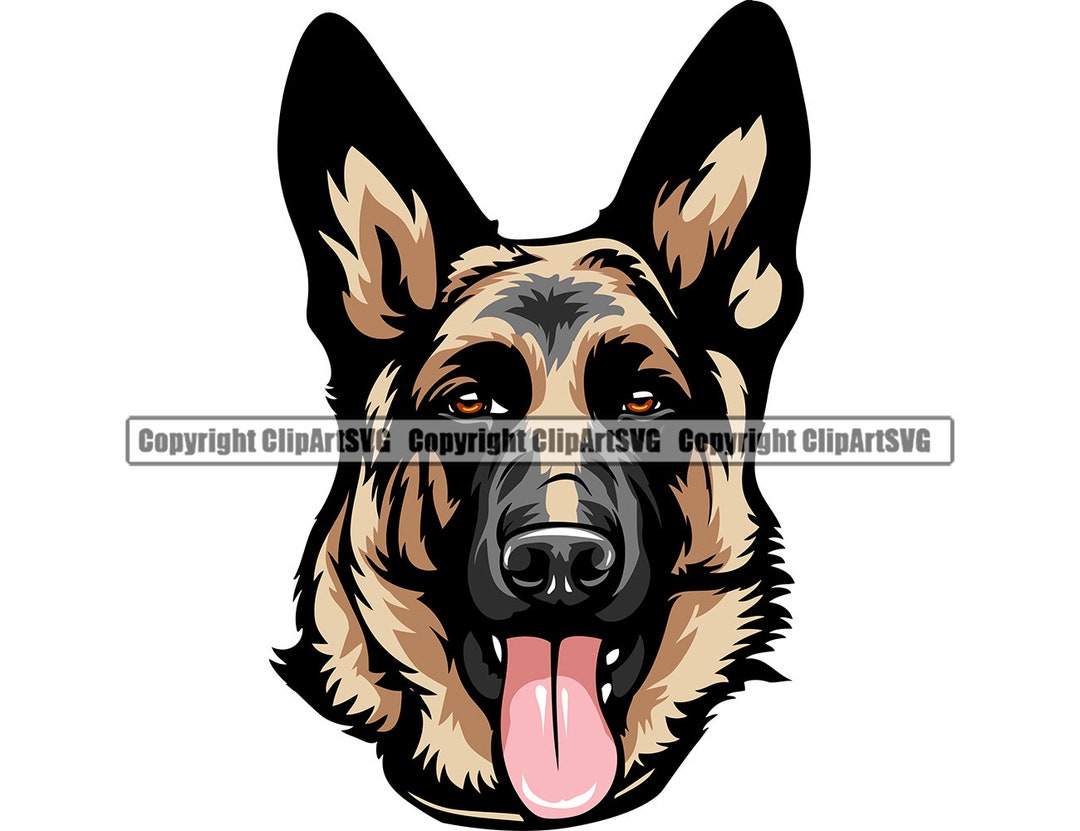 German Shepherd Dog Breed Head Face Happy Puppy Animal Pet Pedigree ...