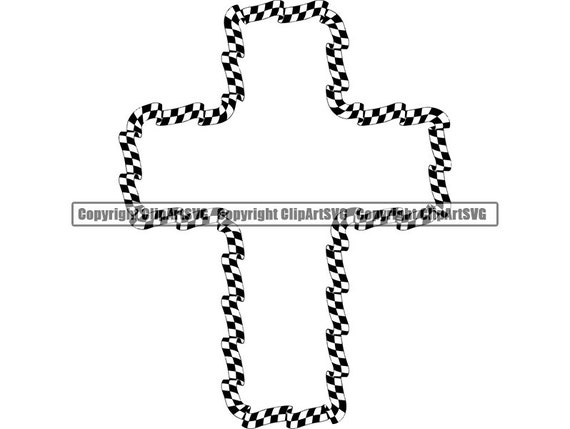 Checkered Flag Cross Frame Checker Race Racing Racer | Etsy