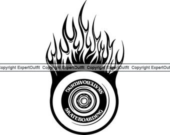 Fire Design Skateboard - Etsy