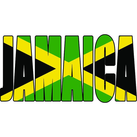 Jamaica Text Flag Jamaican Reggae Rasta Caribbean Country | Etsy