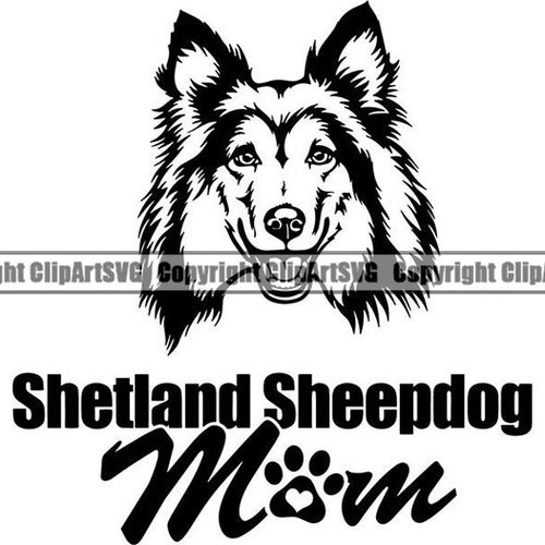 Sheltie Dog Head Svg Vector Graphic Art Shetland Sheepdog Cut - Etsy