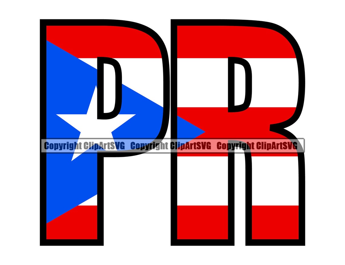 Puerto Rico Rican PR Name Word Text Flag Country World Nation - Etsy