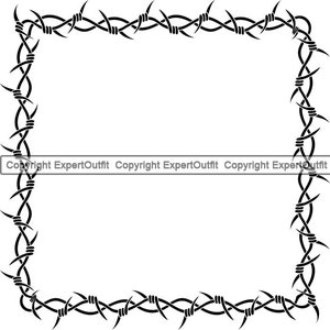 Square Barbed Wire Frame Svg - Etsy