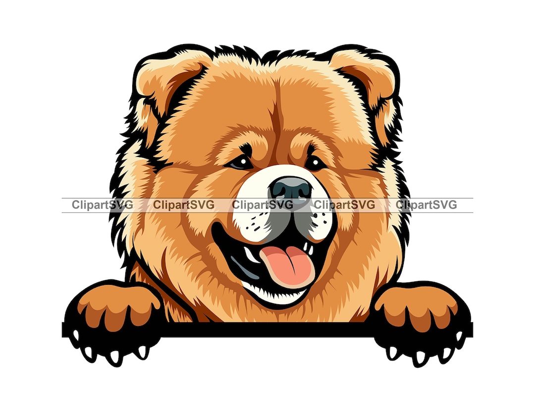 Chow Chow Smiling Peeking Dog Head Cute Puppy Face Canine Breed Pet ...