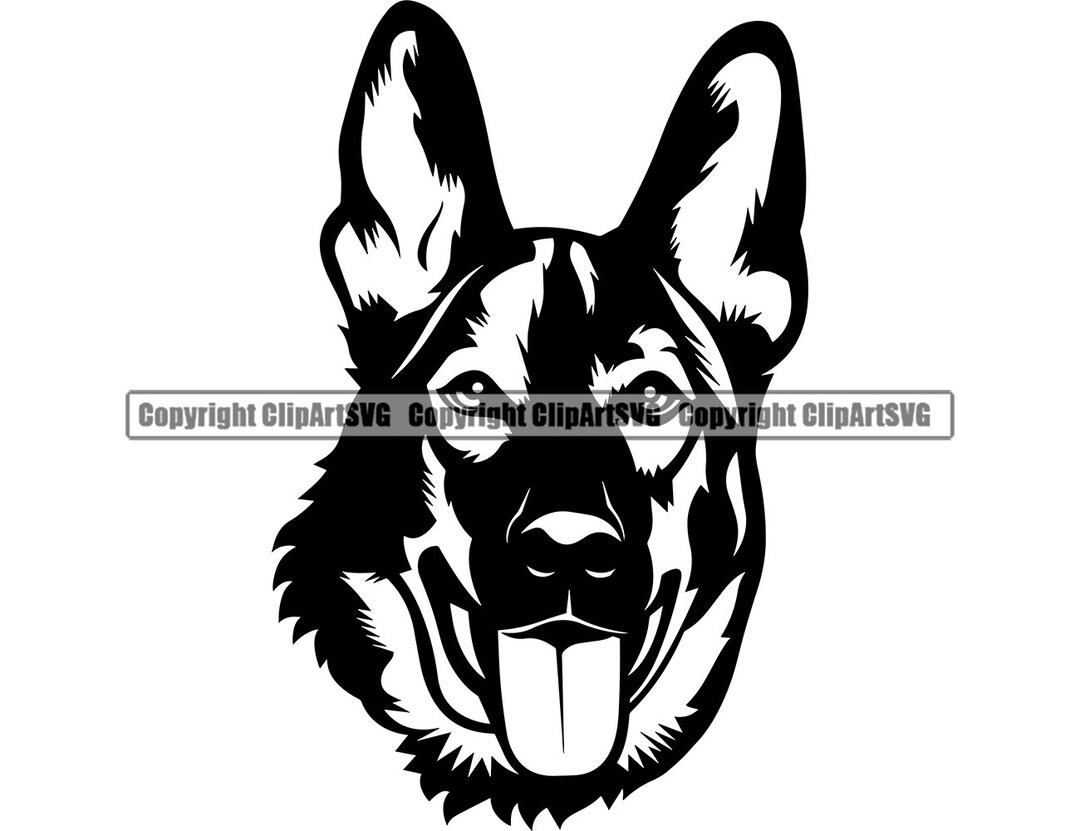 German Shepherd Dog Breed Head Smiling Face Happy Paw Puppy Pup Pet ...